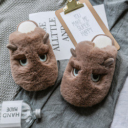 2021 Woman Slippers Lucky Cat Couple Cartoon Winter fluffy Cute Home Indoor Warmth house Shoes For ladies