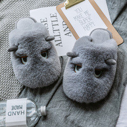 2021 Woman Slippers Lucky Cat Couple Cartoon Winter fluffy Cute Home Indoor Warmth house Shoes For ladies