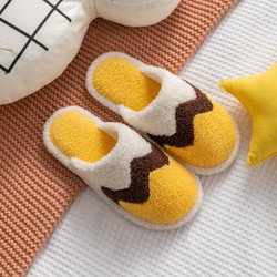 New design 2021 slippers women winter patchwork color thick soles comfortable slippers family couples warm non-slip house shoes