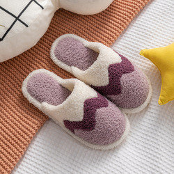 New design 2021 slippers women winter patchwork color thick soles comfortable slippers family couples warm non-slip house shoes