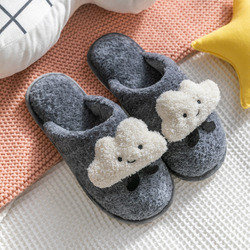 Hot sell Women Comfy Faux Fur House Slipper Scuff Memory Foam Slip on Sole Cartoon cloud ladies closed shoes