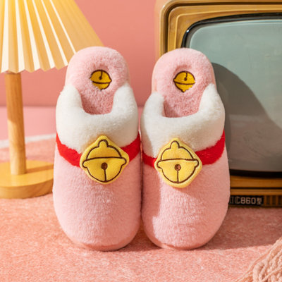 Ladies Cute Cozy Flat Shoes Plush Fur Customized Slip On Memory Foam Flat Shoes