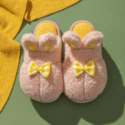 new style wholesale plush rabbit slippers Warm pink House shoes for woman fluffy cute cartoon animal slipper ladies shoes