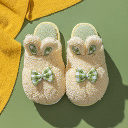 new style wholesale plush rabbit slippers Warm pink House shoes for woman fluffy cute cartoon animal slipper ladies shoes