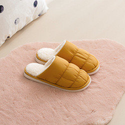 Unisex good Fabric solid color Indoor Plush House Cotton Women Winter home Slipper in stock lining shoes female fur slippers