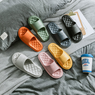 New couple summer home bathroom non-slip slippers deodorant and breathable solid color soft bottom sandals
