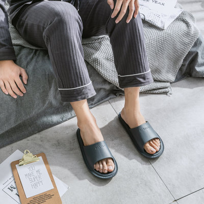 New couple summer home bathroom non-slip slippers deodorant and breathable solid color soft bottom sandals