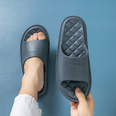 New couple summer home bathroom non-slip slippers deodorant and breathable solid color soft bottom sandals