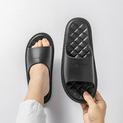 New couple summer home bathroom non-slip slippers deodorant and breathable solid color soft bottom sandals