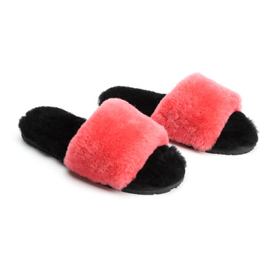 Wool Fur Slippers Warm Slides fluffy Slippers Home Indoor outdoor Winter open toe shoes