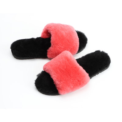 Wool Fur Slippers Warm Slides fluffy Slippers Home Indoor outdoor Winter open toe shoes