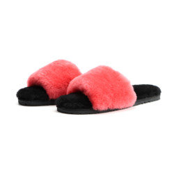 Wool Fur Slippers Warm Slides fluffy Slippers Home Indoor outdoor Winter open toe shoes