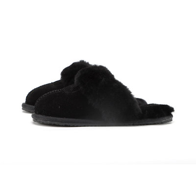 Women Genuine Suede Leather Warm Comfy Winter Fluffy Breathable house Indoor wool Slippers