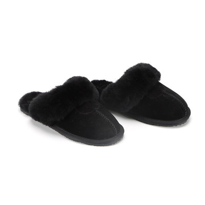 Women Genuine Suede Leather Warm Comfy Winter Fluffy Breathable house Indoor wool Slippers