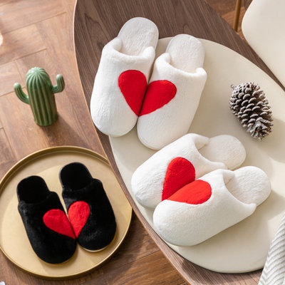 2021 new rabbit plush women slipper winter couple indoor thick-soled household cute pattern warm shoes female fur slippers