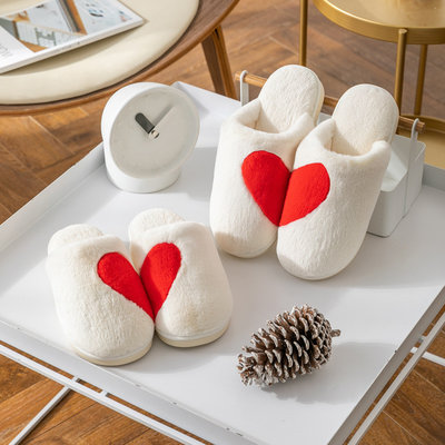 2021 new rabbit plush women slipper winter couple indoor thick-soled household cute pattern warm shoes female fur slippers