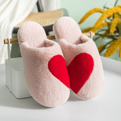 2021 new rabbit plush women slipper winter couple indoor thick-soled household cute pattern warm shoes female fur slippers