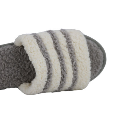 women Winter Fashion Striped Fabric Slippers multi- layer memory foam Sole Home indoor Slippers