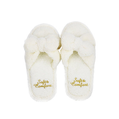 women autumn winter  fluzze non-slip flat sole butterfly slippers  ladies Faux Fur  house shoes