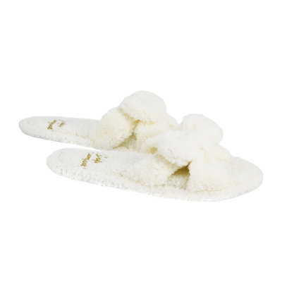 women autumn winter  fluzze non-slip flat sole butterfly slippers  ladies Faux Fur  house shoes