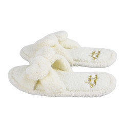 women autumn winter  fluzze non-slip flat sole butterfly slippers  ladies Faux Fur  house shoes