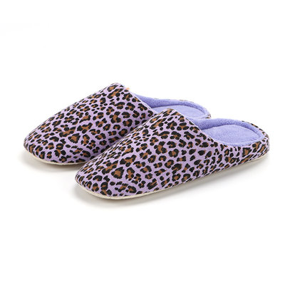 Leopard grain Slippers Women Winter New Warm Shoes Plush Soft house Indoor Anti-slip Floor Slippers