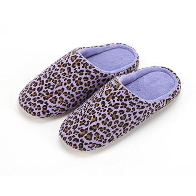 Leopard grain Slippers Women Winter New Warm Shoes Plush Soft house Indoor Anti-slip Floor Slippers