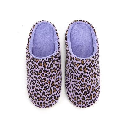 Leopard grain Slippers Women Winter New Warm Shoes Plush Soft house Indoor Anti-slip Floor Slippers