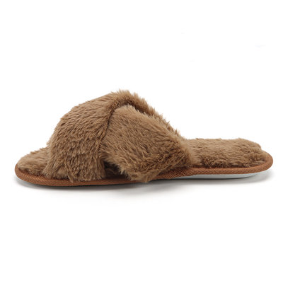 Women Faux Fur Slippers Warm open toe House indoor Slippers Home Slippers for Girls