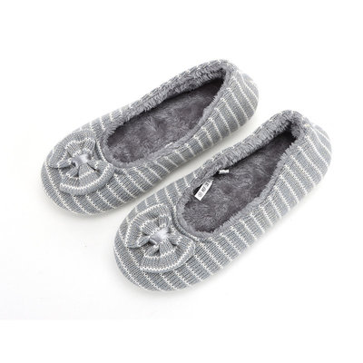 Custom women super soft warm plush slippers girls comfortable home slipper with bowknot