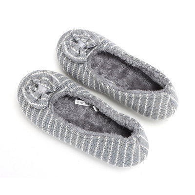 Custom women super soft warm plush slippers girls comfortable home slipper with bowknot