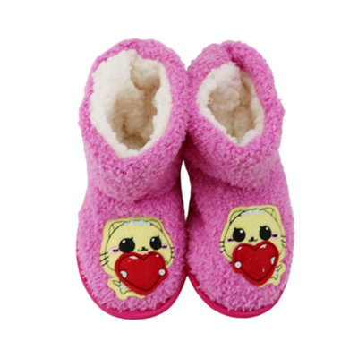 winter house indoor cute cat warm boots for children kids boots cartoon animal flat home slippers