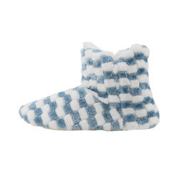women Comfy faux fur Warm grid Winter home Boots soft house indoor slippers