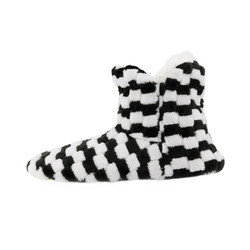 women Comfy faux fur Warm grid Winter home Boots soft house indoor slippers