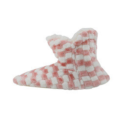 women Comfy faux fur Warm grid Winter home Boots soft house indoor slippers