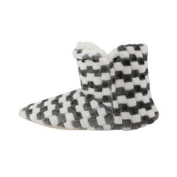 women Comfy faux fur Warm grid Winter home Boots soft house indoor slippers