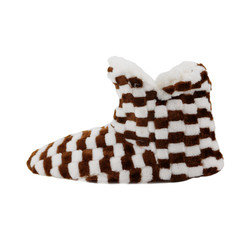 women Comfy faux fur Warm grid Winter home Boots soft house indoor slippers