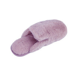 women lovely pink fluffy house indoor slippers with TPR sole faux fur slippers