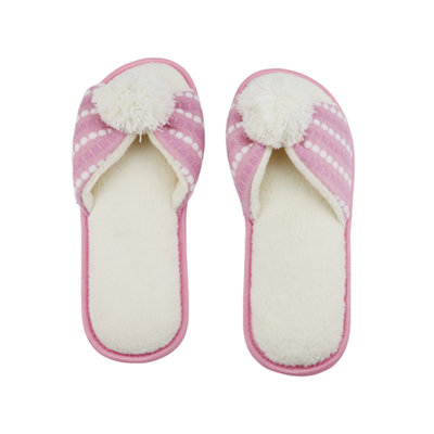 autumn and winter women pink fluffy fur house indoor slides  slippers lovely open toe house shoes