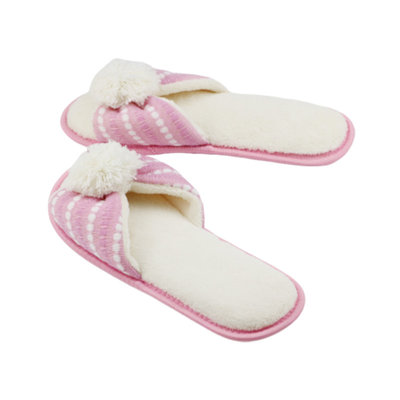 autumn and winter women pink fluffy fur house indoor slides  slippers lovely open toe house shoes