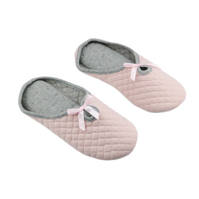 Stylish soft sole winter plush slippers house indoor bowknot slipper