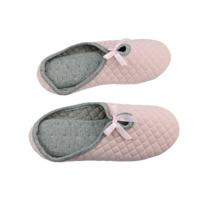 Stylish soft sole winter plush slippers house indoor bowknot slipper