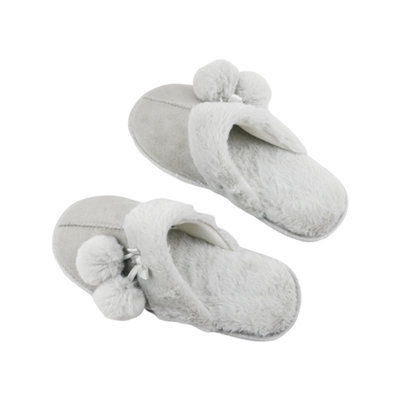 faux suede winter women slippers warm soft fur ball slippers indoor scuff