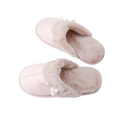 cute bow lady indoor slippers women non-slipy warm home scuff slipper