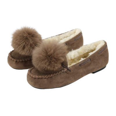 Cute Floor Soft Women Slippers Cotton Warm Winter Indoor House Faux Fur Women Home Shoes