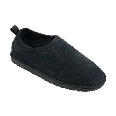 men Winter Warm Fluffy Slippers faux suede plush house indoor and outdoor slippers