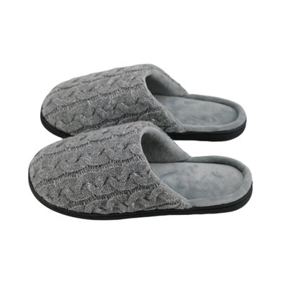 Women Slip-On Cozy Warm Knitted Upper house Indoor Winter home Thick faux fur Slippers