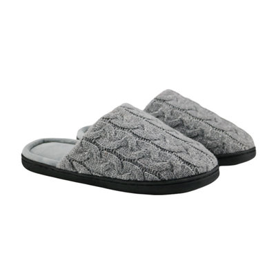 Women Slip-On Cozy Warm Knitted Upper house Indoor Winter home Thick faux fur Slippers