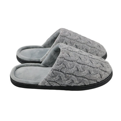 Women Slip-On Cozy Warm Knitted Upper house Indoor Winter home Thick faux fur Slippers