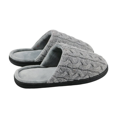 Women Slip-On Cozy Warm Knitted Upper house Indoor Winter home Thick faux fur Slippers